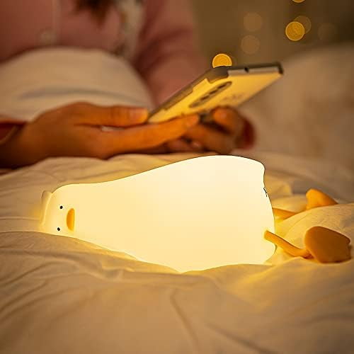 Duck Night Light - LED Cute Lamp, Lying Flat, Squishy, Adjustable ...