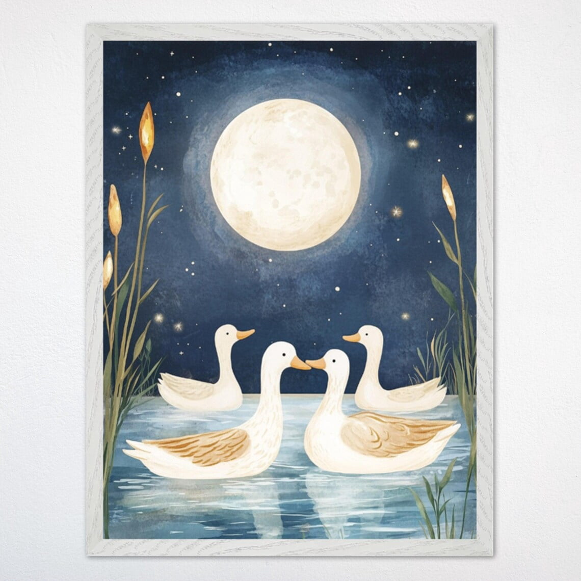 Duck Nursery Wall Art, Whimsical Moonlit Duck Decor, Gender-Neutral ...