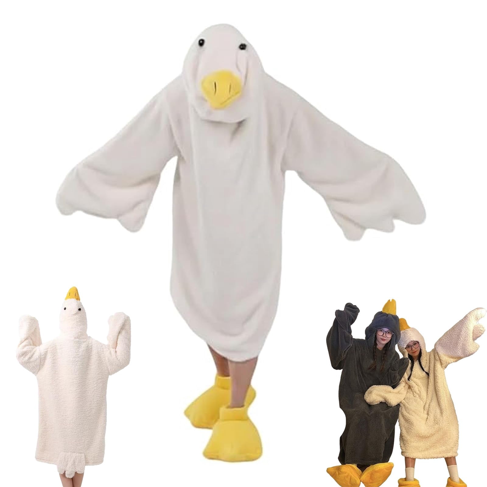 Duck Pajamas, Snuggy Duck Onesie Pajamas with Hood Sleeves, Cozy Goose ...