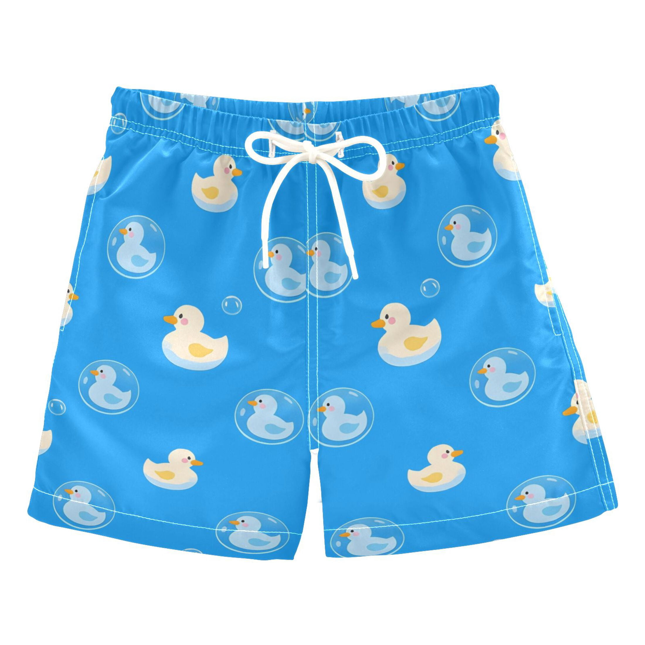 Duck Pattern Swim Trunks Quick Dry Beach Pool Board Shorts Lightweight ...