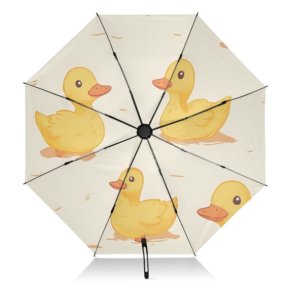 Duck Pattern Umbrella Folding Sun Umbrella Travel Auto Open Close Large ...