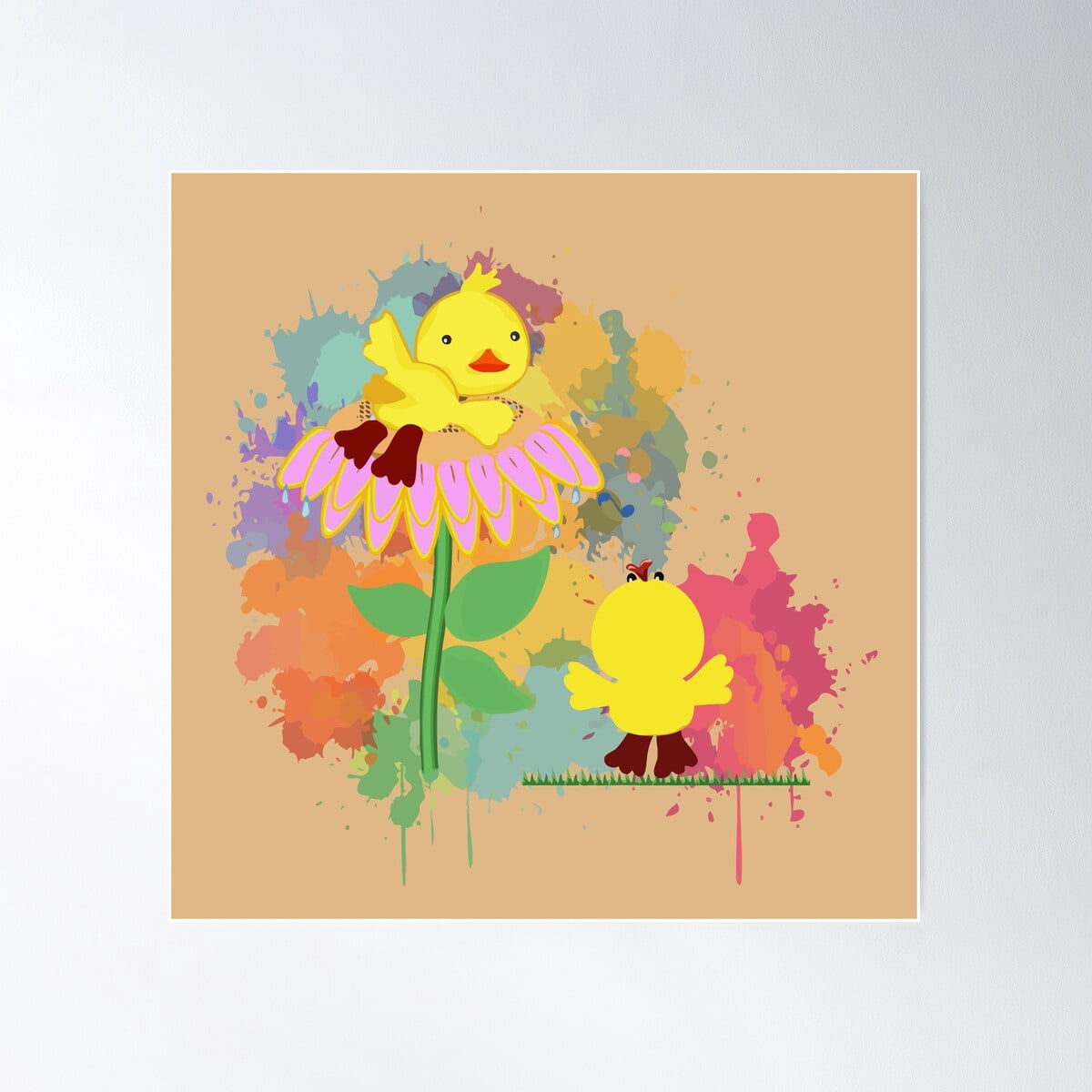 Duck Paul And Paula Poster Wall Art, Modern Wall Decor For Living Room ...