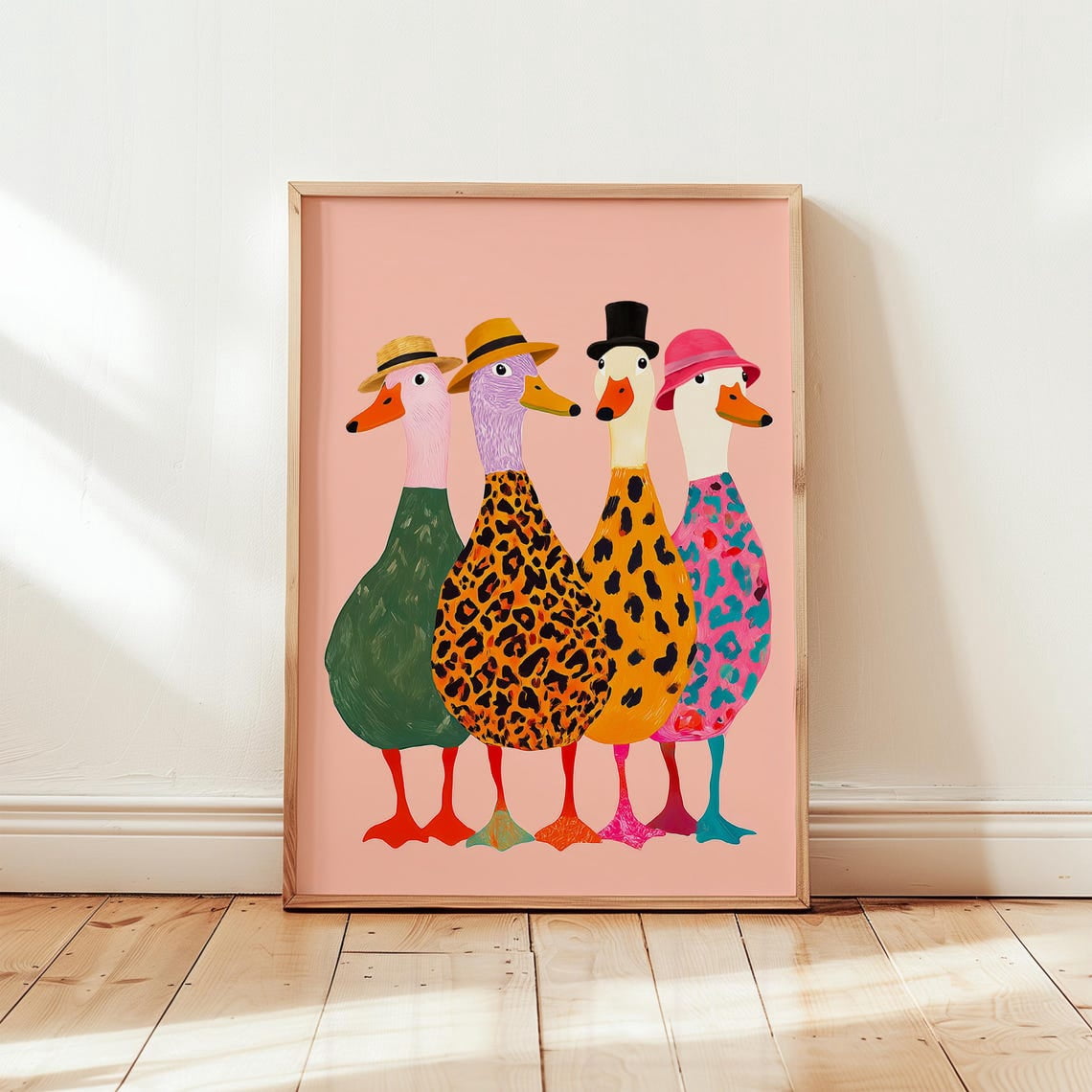 Duck Poster, Ducks With Hats Print, Unframed Paper Poster 11x14in ...