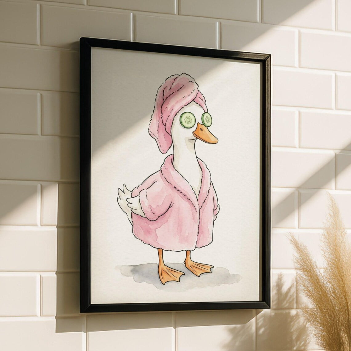 Duck Print, Funny Duck Bathroom Decor, Silly Goose Art, Funny Animal ...