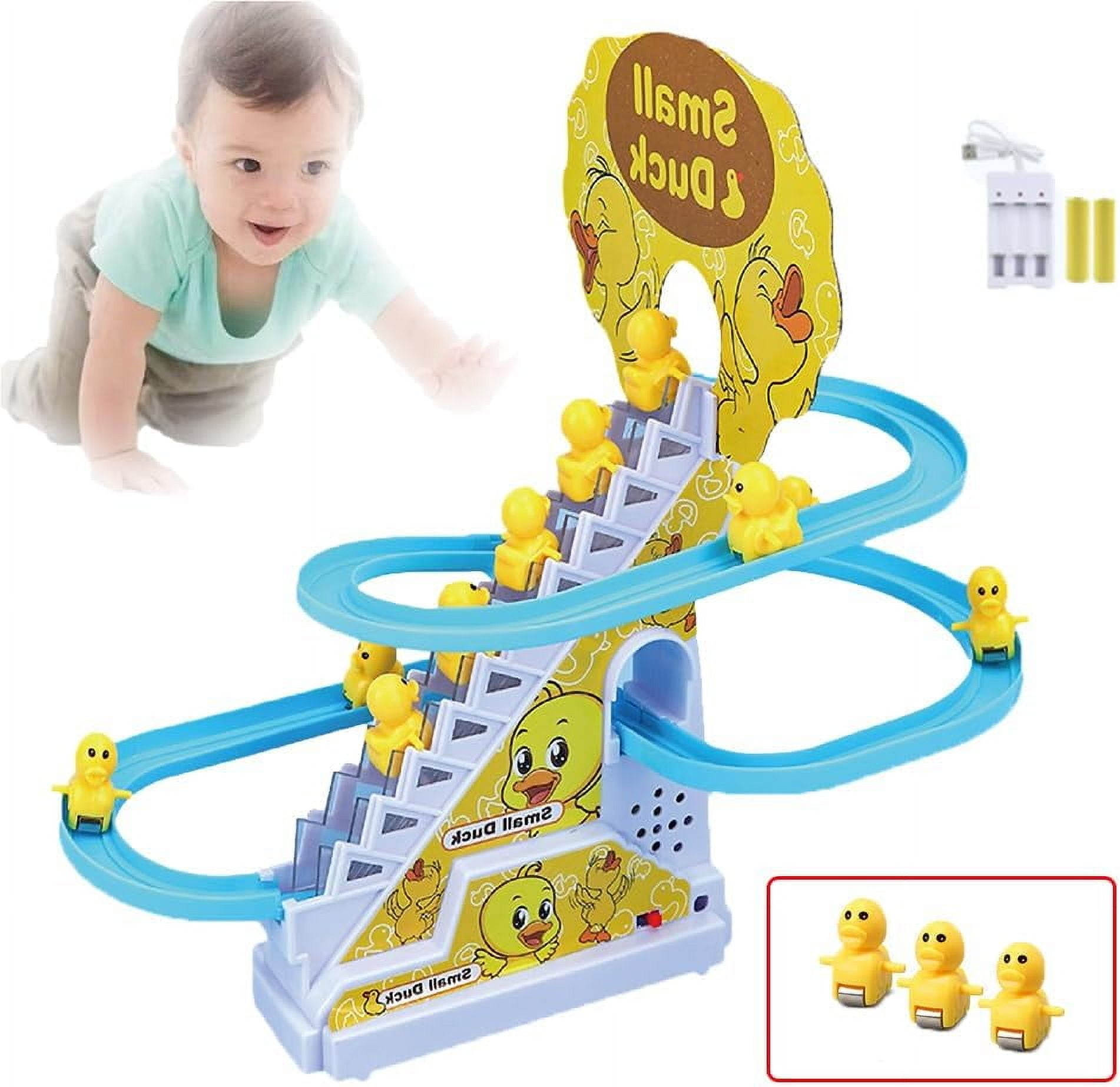 Duck Roller Coaster, Small Duck Climbing Stairs Toy, Electric Roller ...