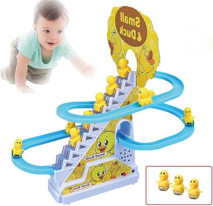 Duck Roller Coaster, Small Duck Climbing Stairs Toy, Electric Roller ...