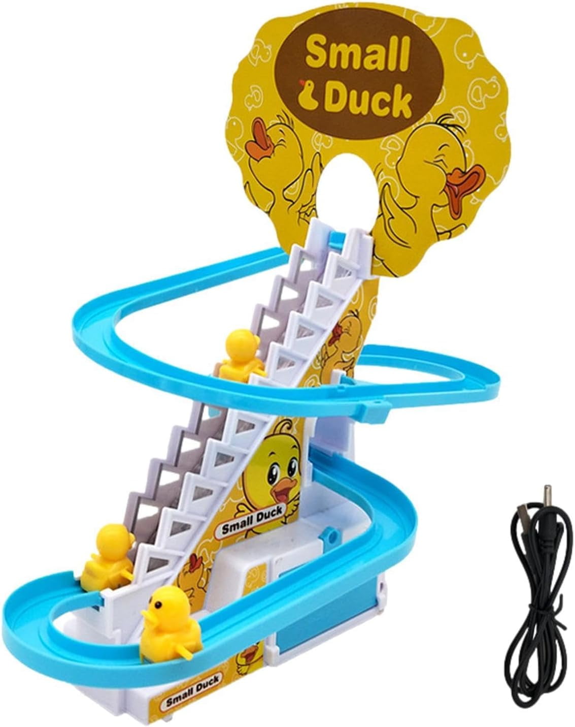 Duck Roller Coaster Toys - Little Duck Climbing Stairs, Electric Slide ...