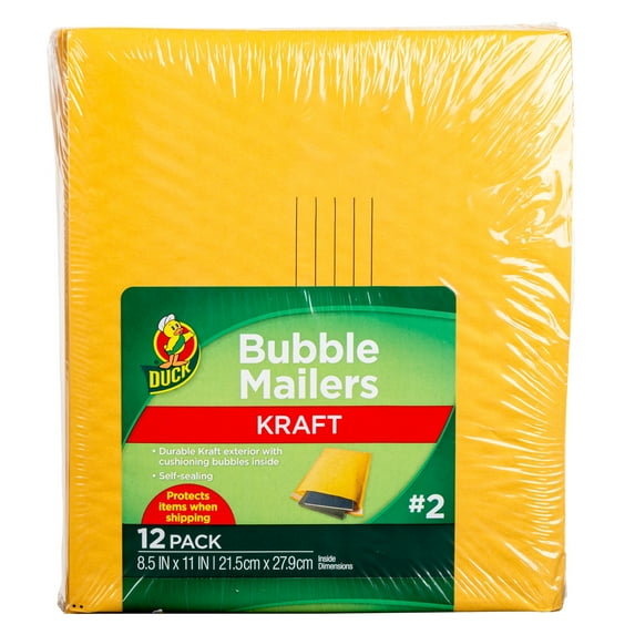 Duck Self-Seal Kraft Bubble Mailer, 8.5" x 11", Solid Print, 12 Pack - Walmart.com
