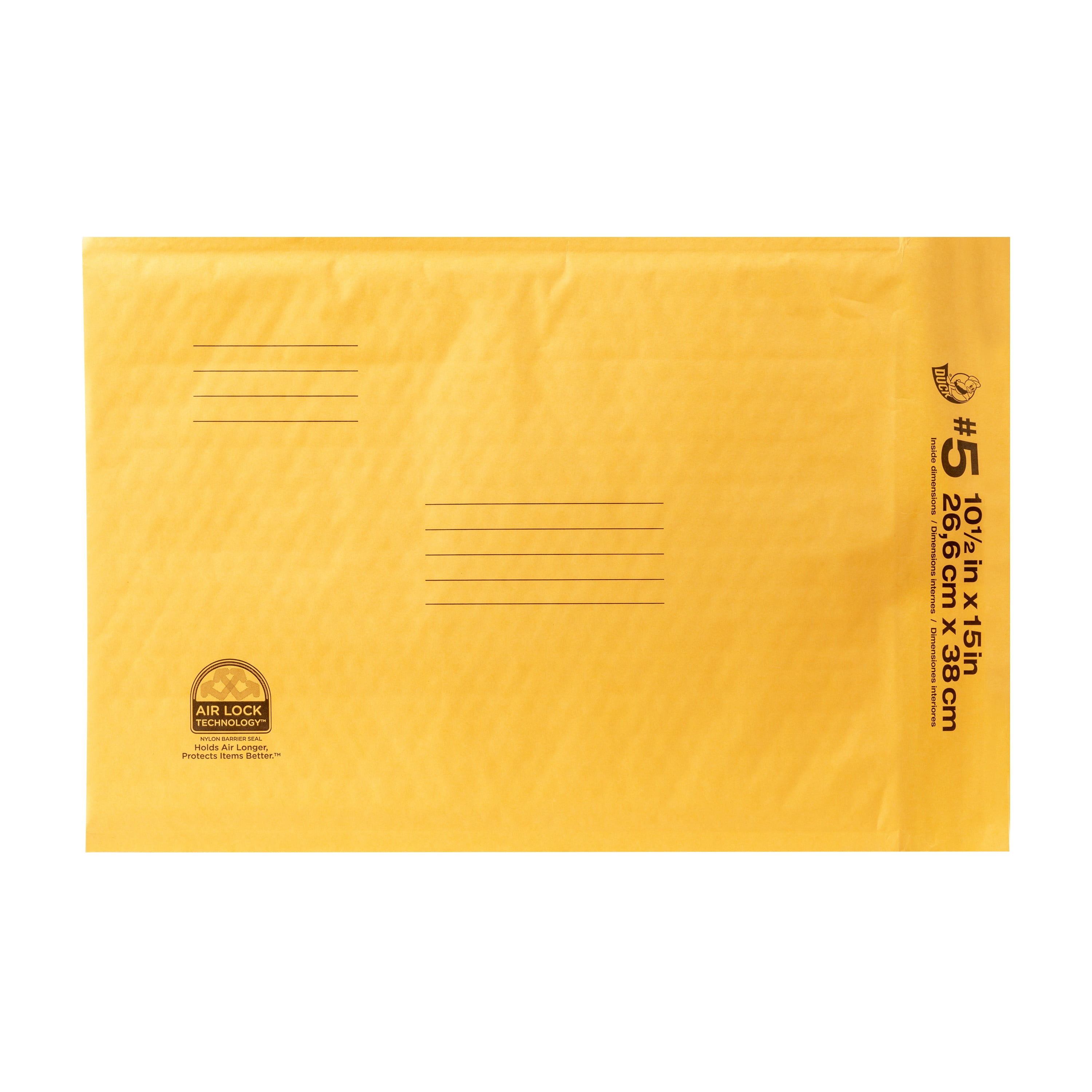 Duck Self-Seal Kraft Bubble Mailer #5, 10.5" x 15", Solid Print ...