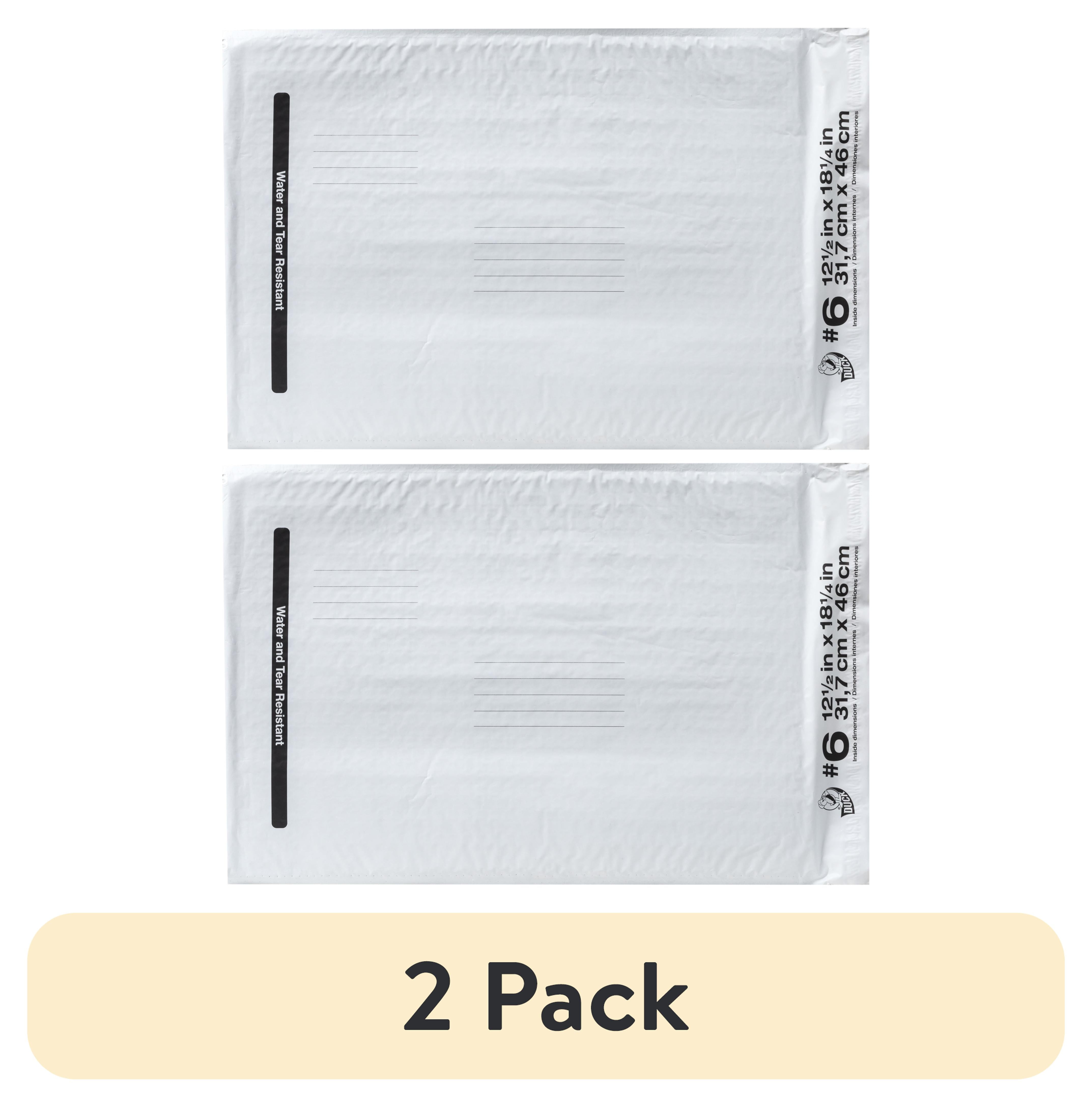 (2 pack) Duck Max Strength Self-Sealing Poly Bubble Mailer #6, 12.5" x ...