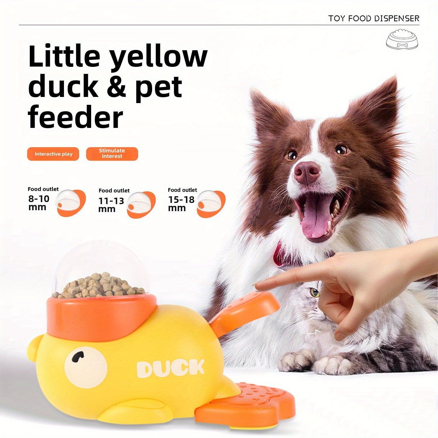 Duck-Shaped Interactive Dog Treat Dispenser with Button, Anti-Gulping ...