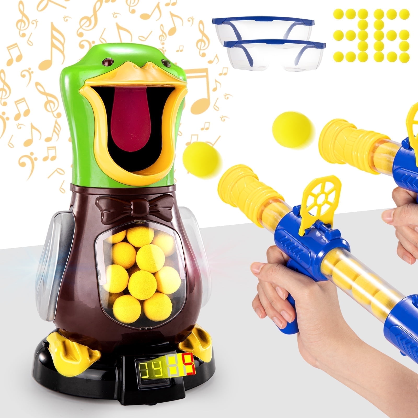 Duck Shooting Toys for Kids, 2 Packs of Toy Foam Blasters with Movable ...