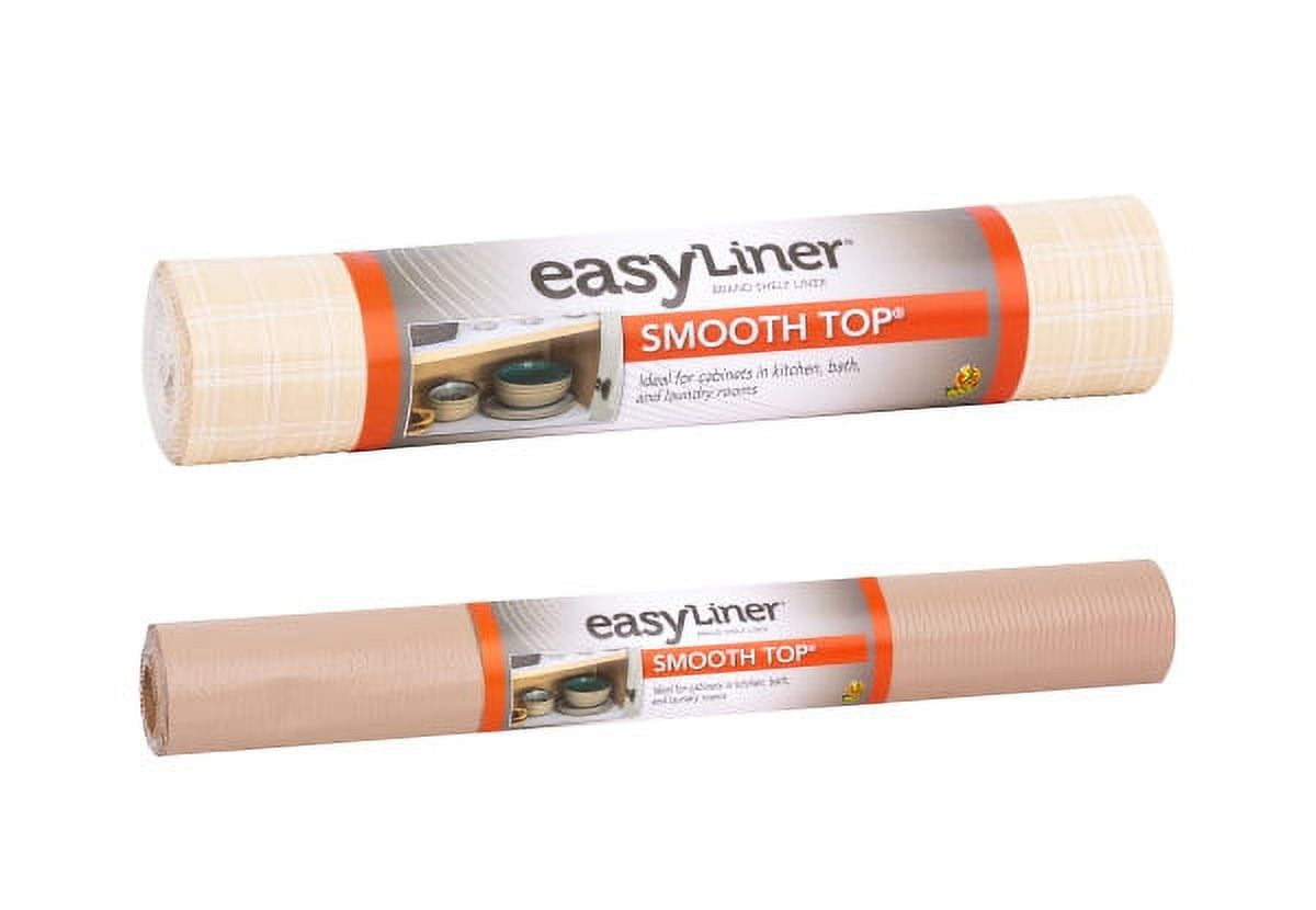 Duck Smooth Top Easy Liner Shelf Liner, 20 in x 6 ft Taupe + 12 in x 10 ...
