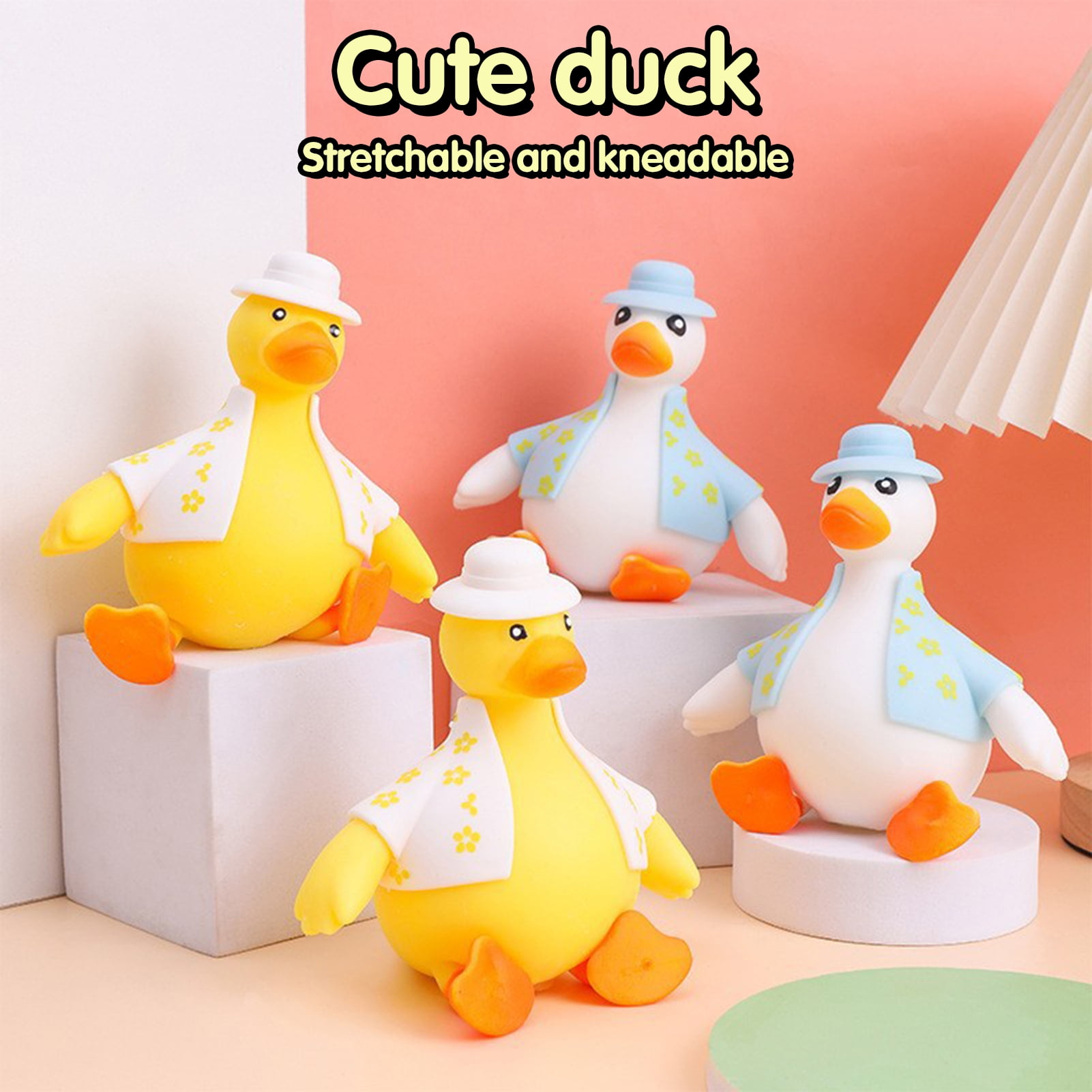 Duck Squeeze Toy Soft TPR Colored Lights Flashing Animal Doll Pinch ...