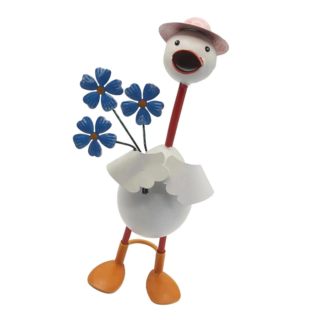 Duck Statues Duck Iron Figurines Cute Duck Decorations for Home Garden ...