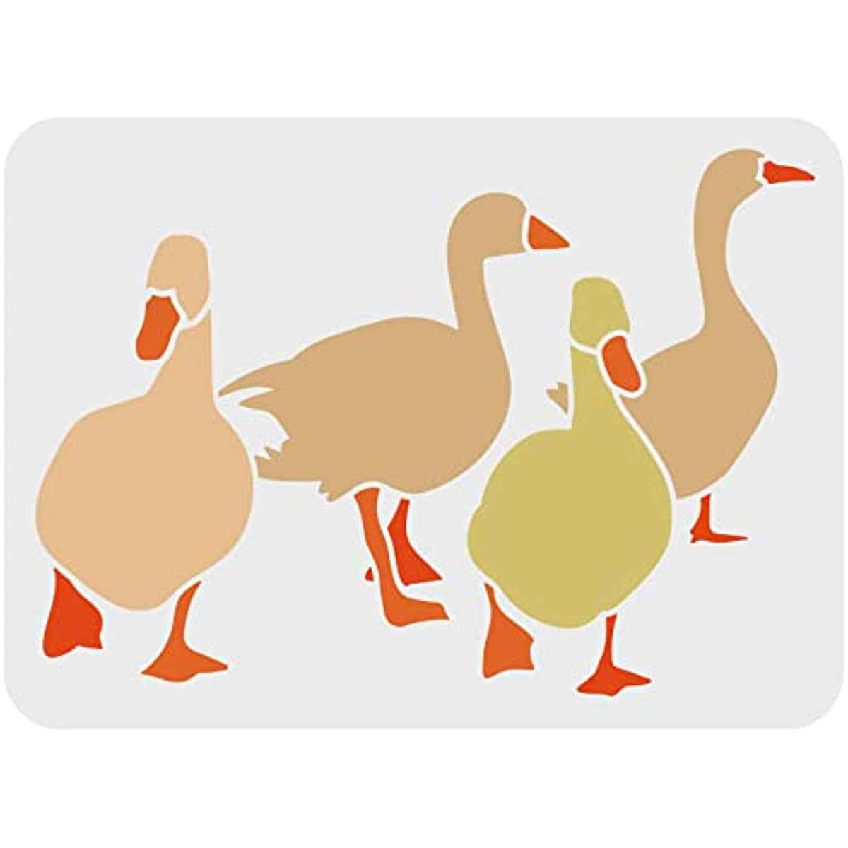 Duck Stencil Template 4 Ducks Template Plastic Duck Flock Painting Stencil Reusable Farm Animal ...