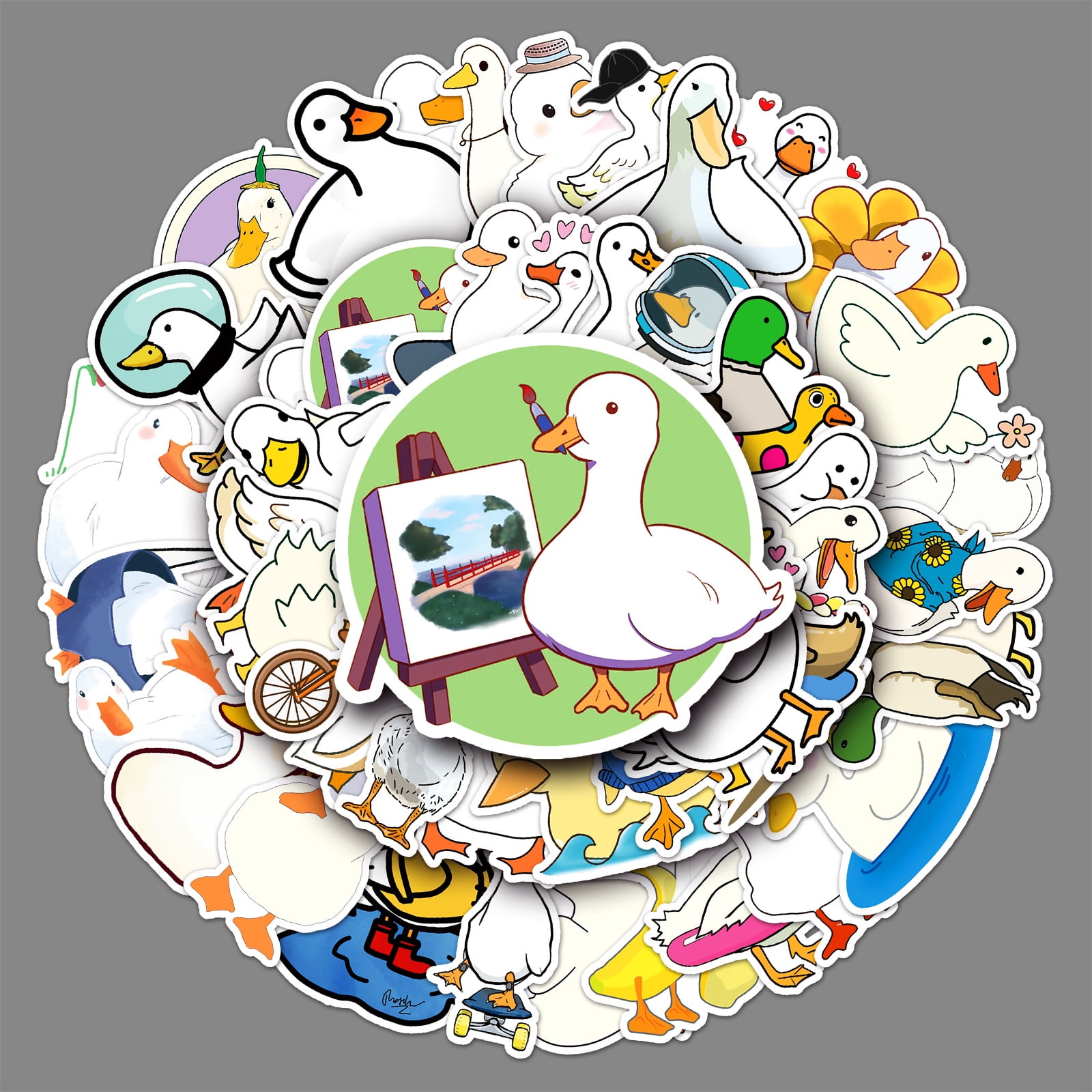 Duck Stickers |50Pcs Duck Waterproof Vinyl Decals for Water Bottles ...