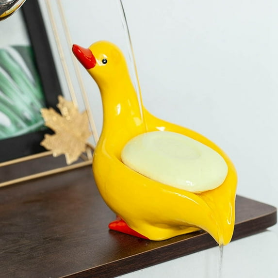 Duck Styling Soap Dish, Ceramic Soap Holder Self Draining Soap Dishes ...