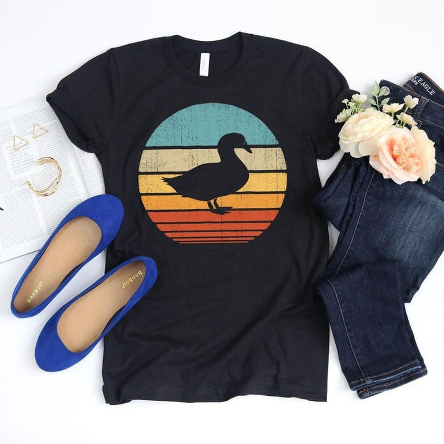 Duck SunS-et Shirt Ducks GifT-S Retro Vintage Duck Print Art Farm ...