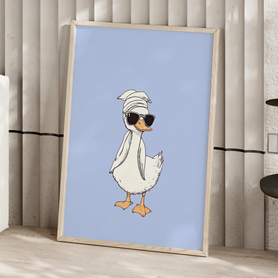Duck Sunglasses Towel Wall Art, Cute Preppy Bathroom Decor, Unframed ...