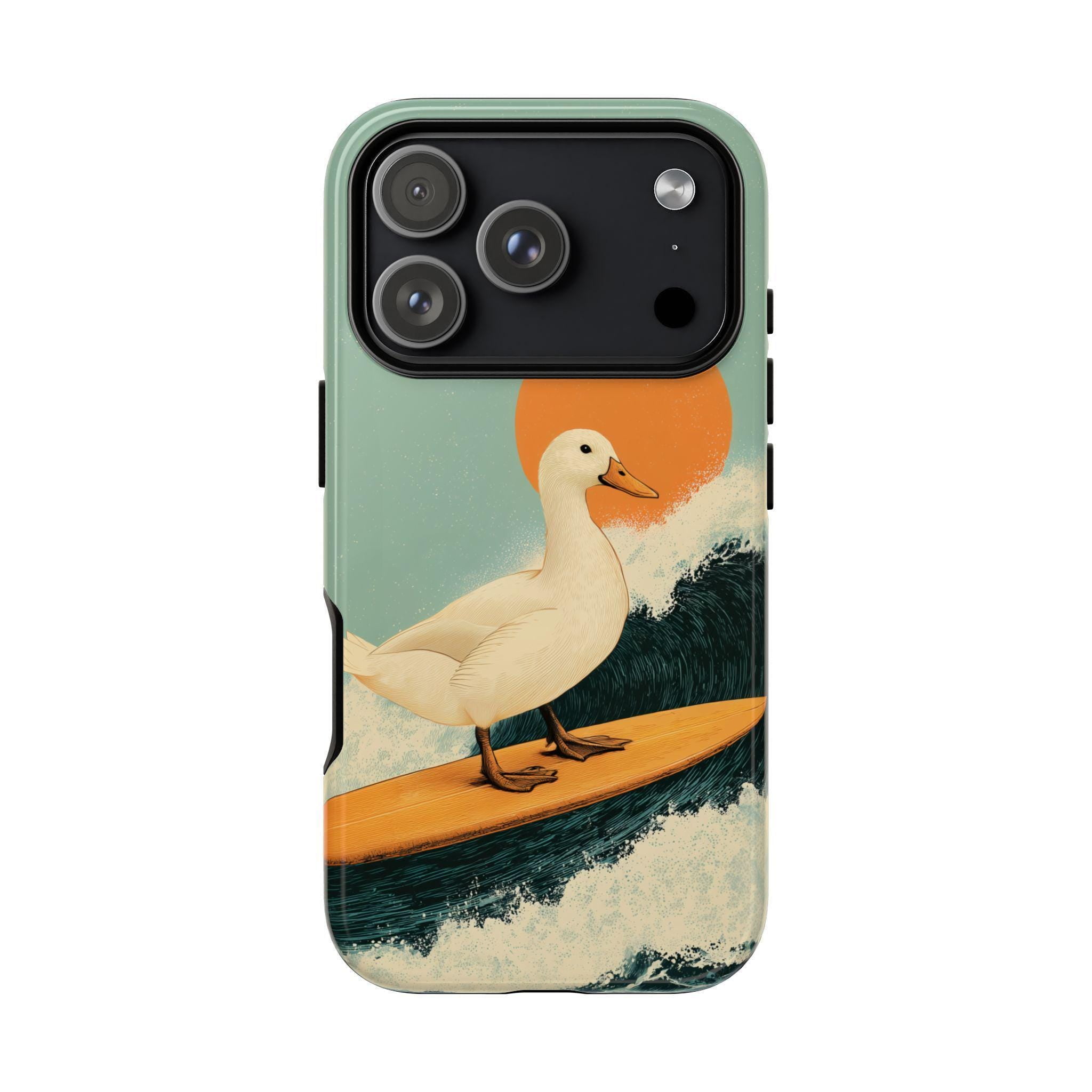 Duck Surfboard Beach Waves Summer Fun Water Scene Phone Case 17 16 15 ...