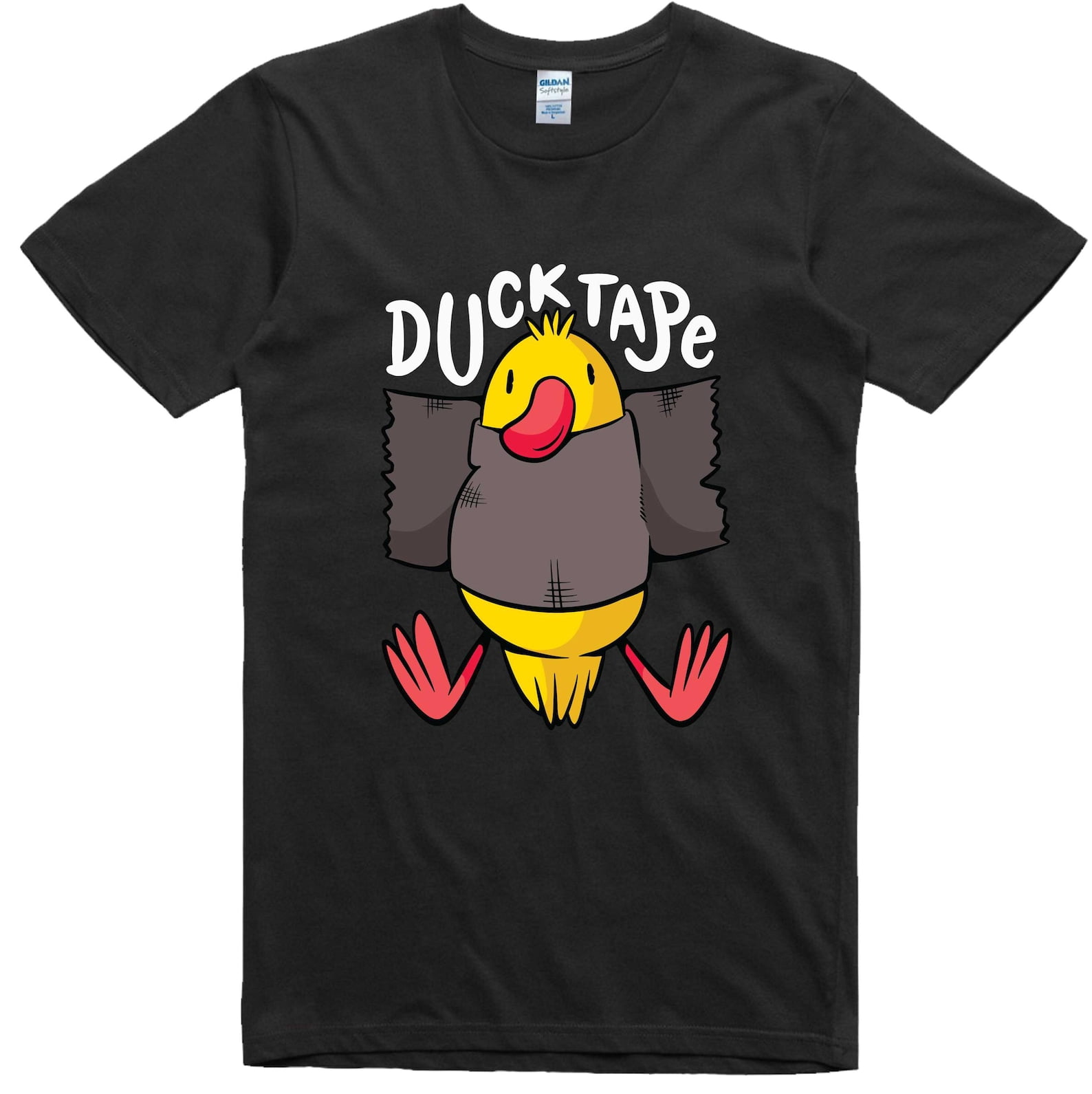 Duck Tape Pun Cartoon Bird Humor Graphic Tee – Unisex Cotton T-Shirt ...