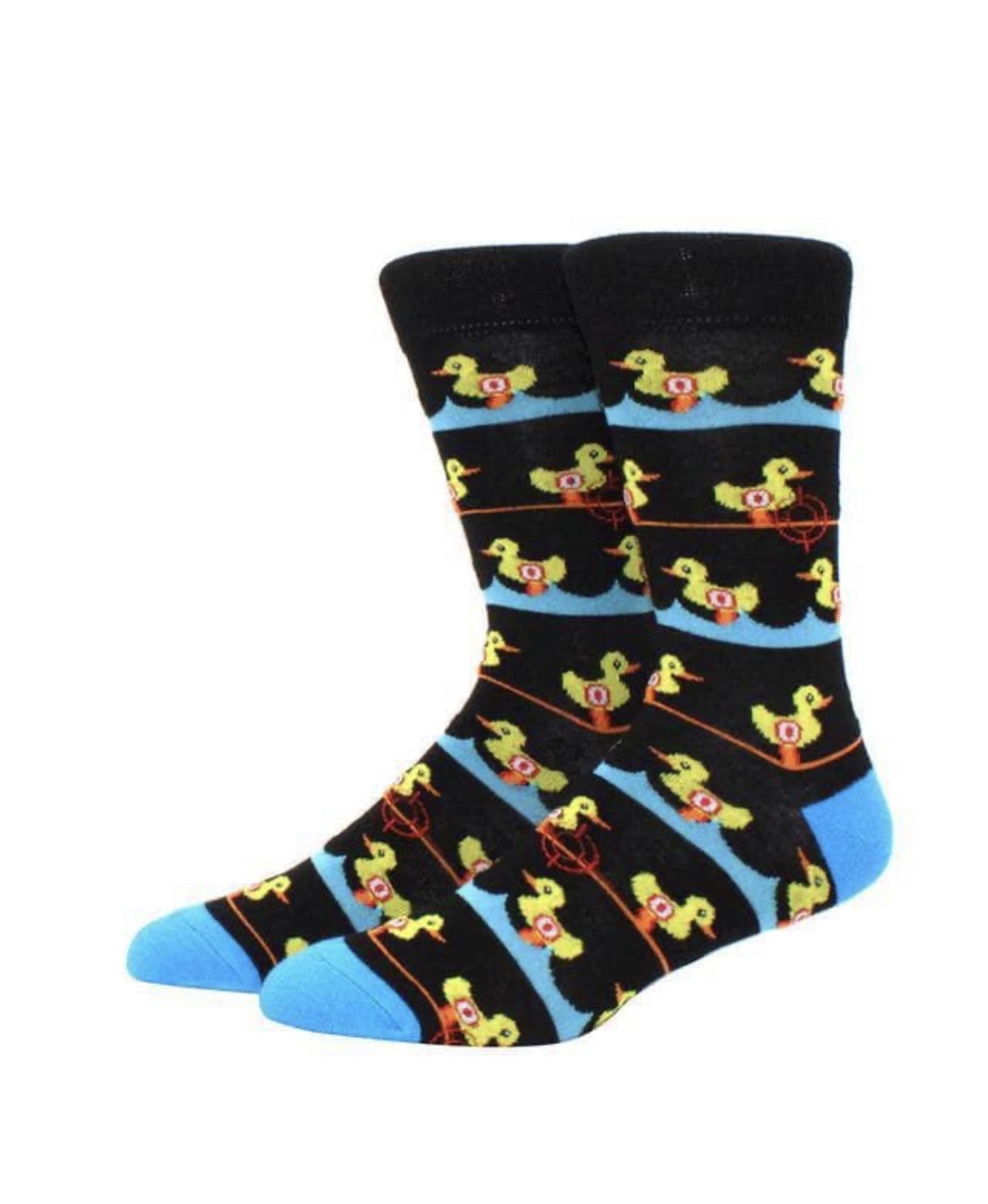Duck Target Cartoon Socks, Womens & Mens Fun Novelty Crew Character 360 ...