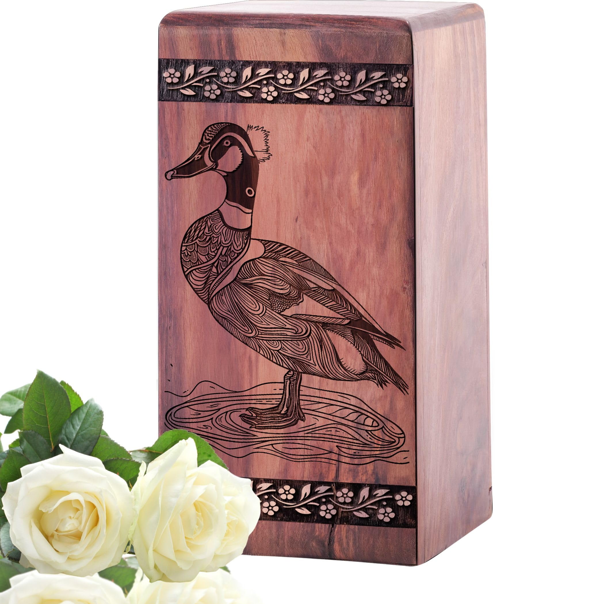 Duck Theme Wooden Urn For Human Ashes Adult Male - Cremated Funeral ...