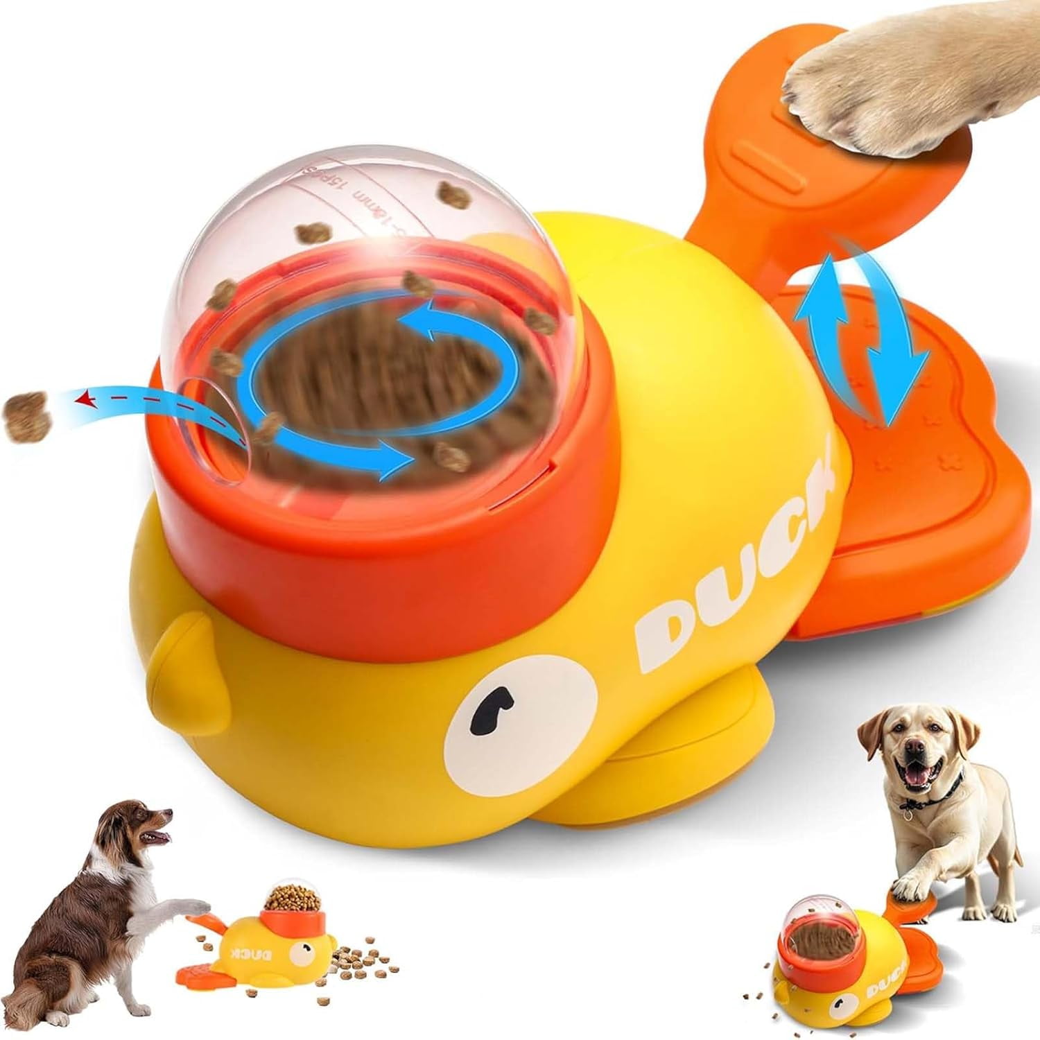 Duck Treat Dispenser,Interactive Dog Food Dispenser Toy with Button ...