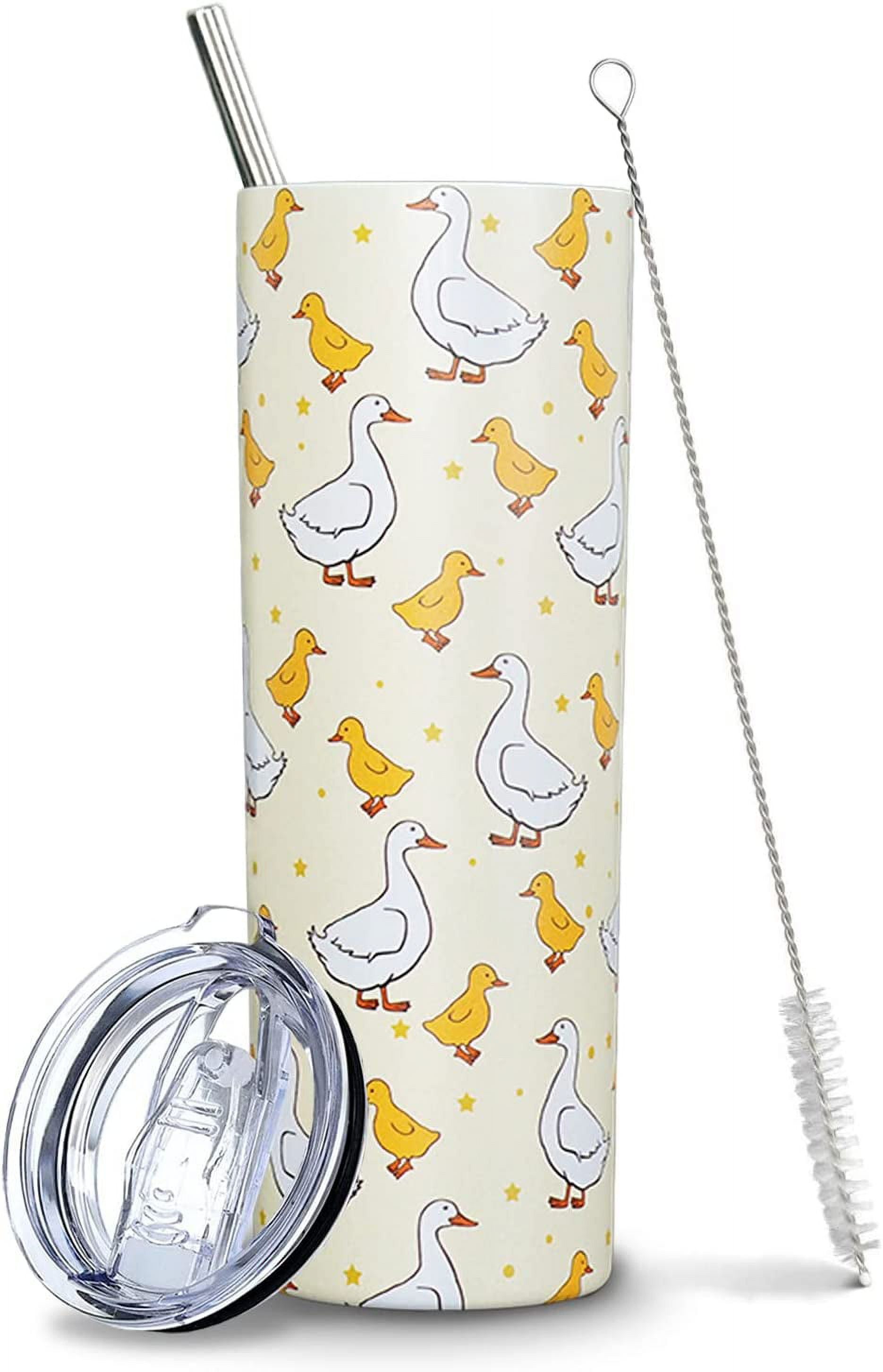 20 Oz Insulated Duck Tumbler with Lid & Straw: Perfect Funny Duck Gifts ...