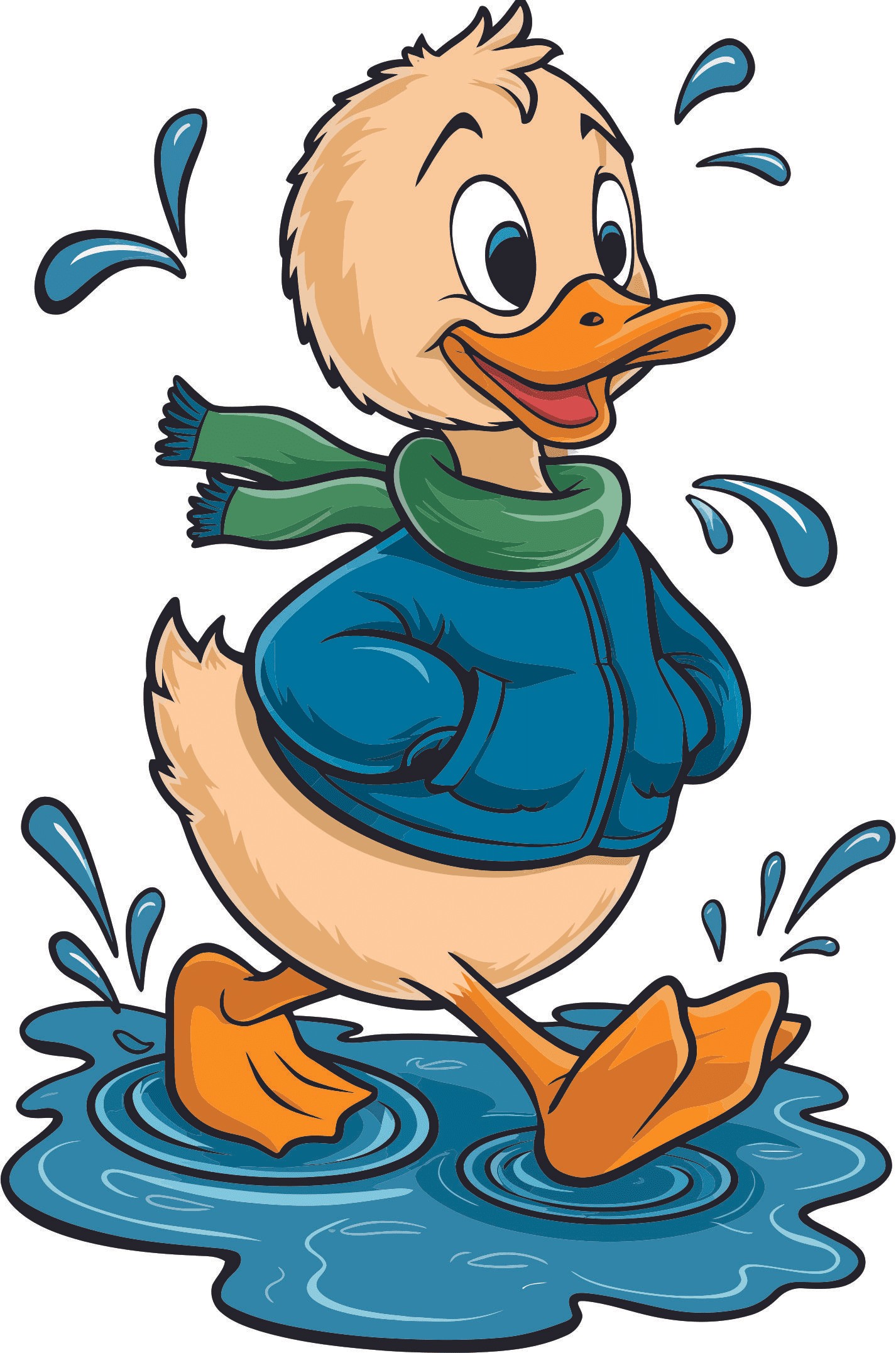 Duck Water Puddle Ducks Colorful Animal Animals Donald Duck Wall Art ...