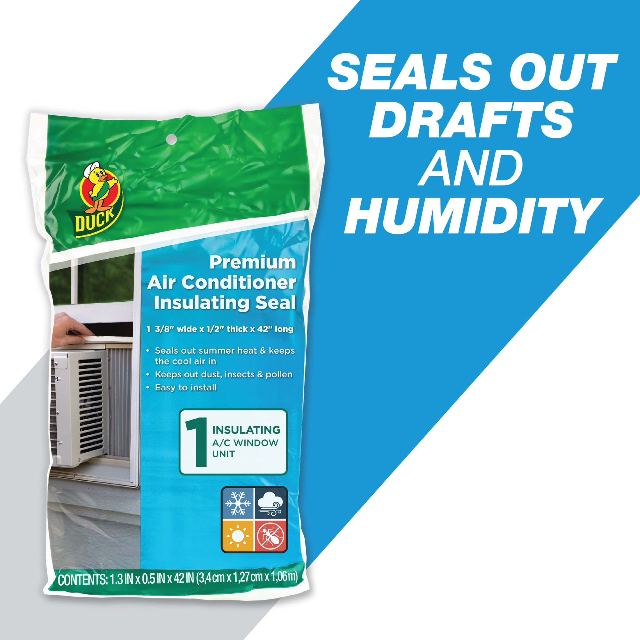 Duck Brand Window Air Conditioner Foam Insulating Seal 1.38 in. x 0.5 ...