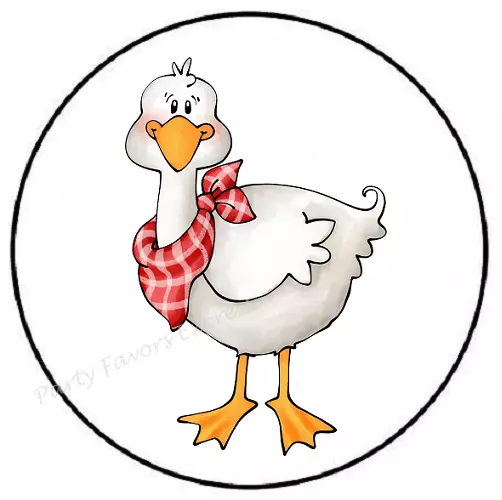 Duck With Blue Banadana Sticker Party Favors Sticker Envelope Seals ...