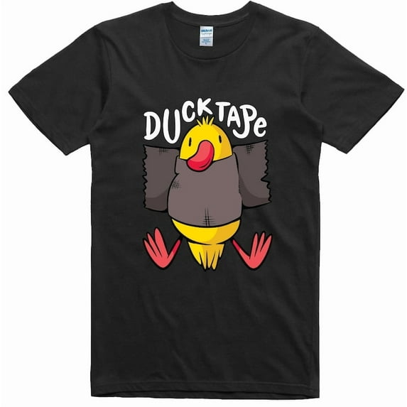 Duck With Tape Cartoon Graphic Shirt Bird Wordplay Illustration Tee ...