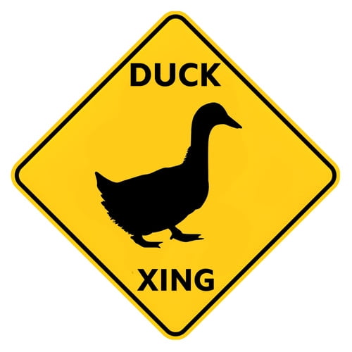 Duck XING - Ducks Crossing Warning Sign - 12x12 Inch Square Aluminum ...