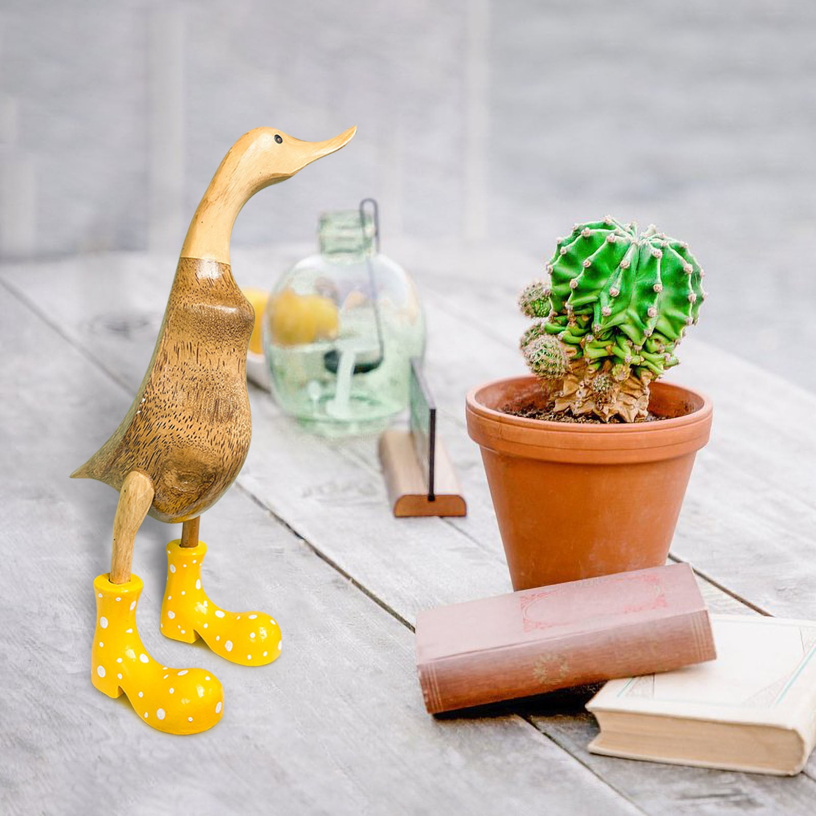 Duck Yard Decorations Yard Art Garden Puddle Ducks with Spotted Wellies ...