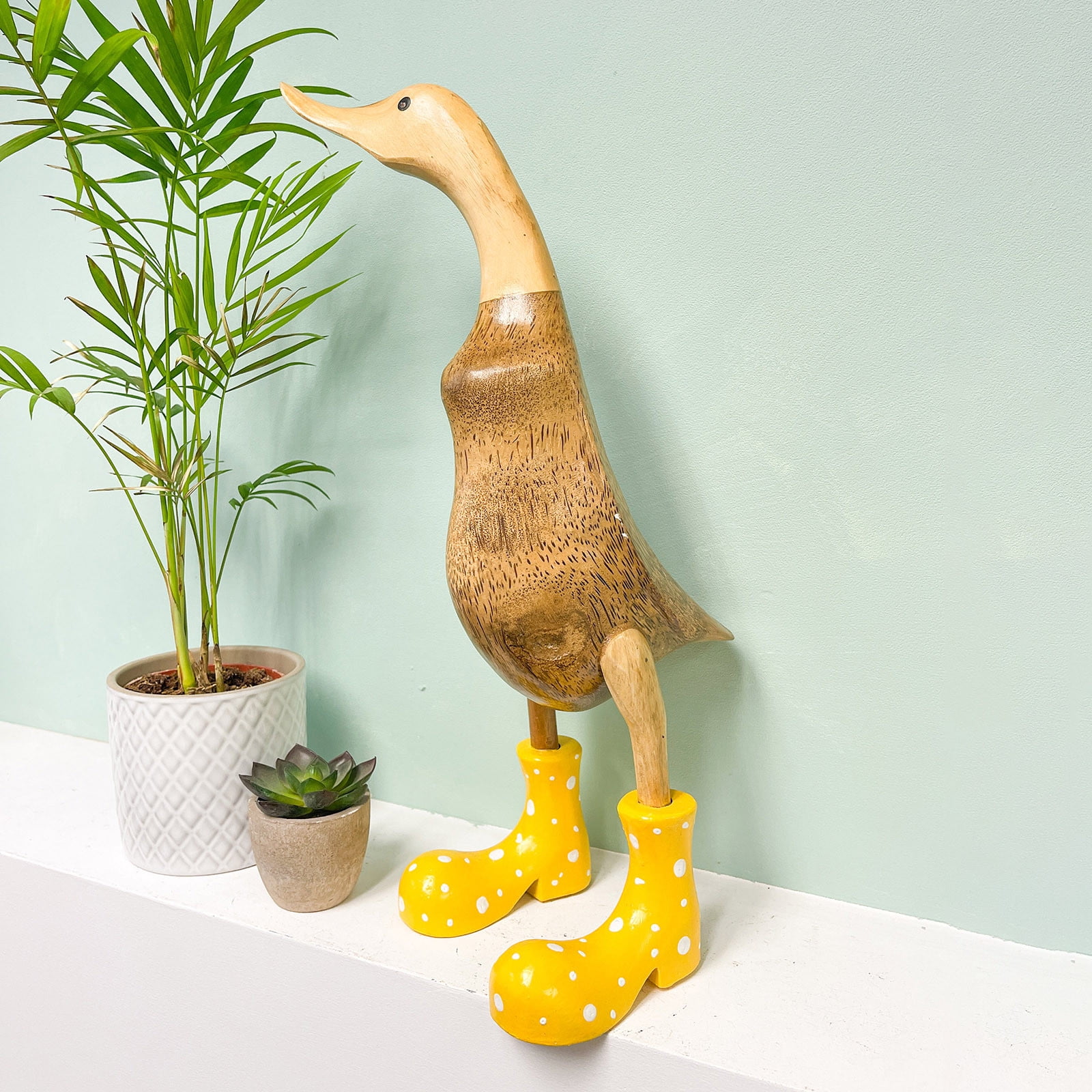 Duck Yard Decorations Yard Art Garden Puddle Ducks with Spotted Wellies ...
