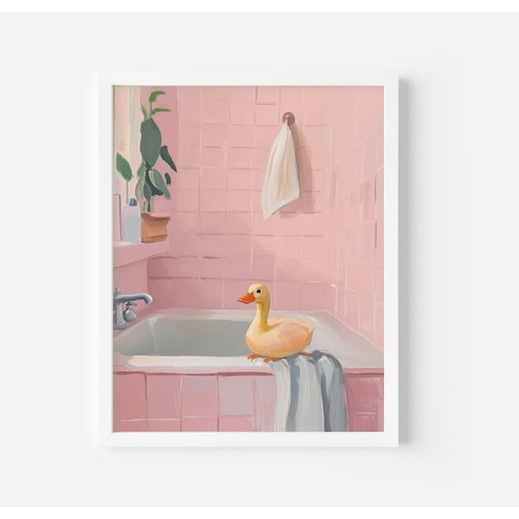Duck in Bathtub Print, Bathroom Wall Art Poster Art Print Home Decor ...