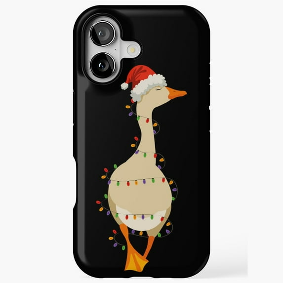 Duck in Christmas Lights Tough Phone Case with iPhone 17 to 11 Pro Max ...