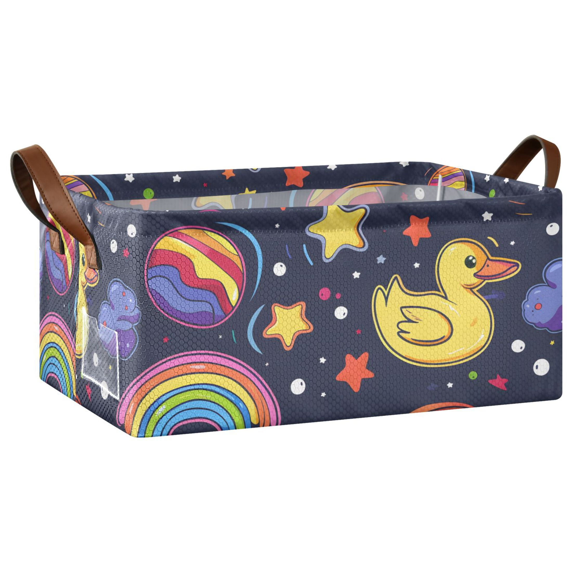 Duck in Space Collapsible Storage Bins Fabric Shelf Baskets with ...