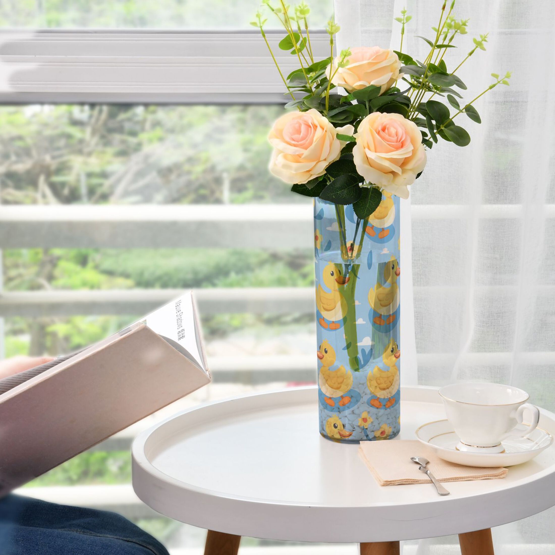 Duck on Water Flower Vase 11.8x3.9 inch Vases Clear Non Breakable ...