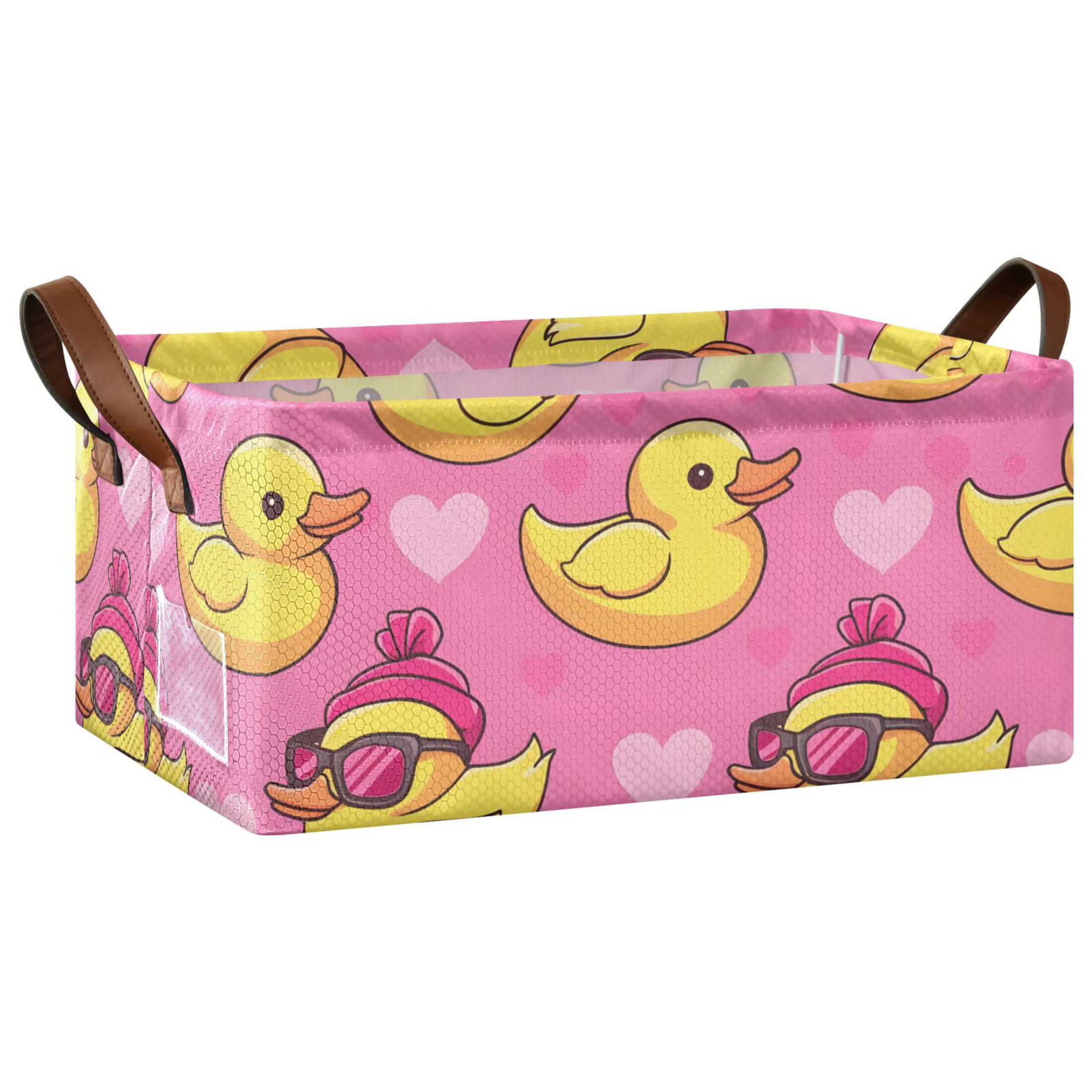 Duck with Sunglasses Collapsible Storage Bins Fabric Shelf Baskets with ...