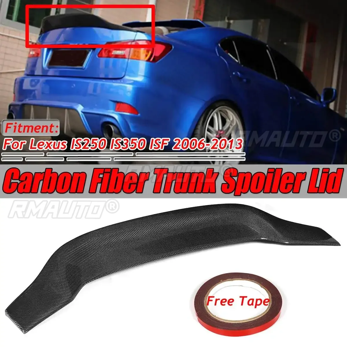 DuckBill HighKick Real Carbon Fiber Car Rear Trunk Boot Spoiler Wing ...
