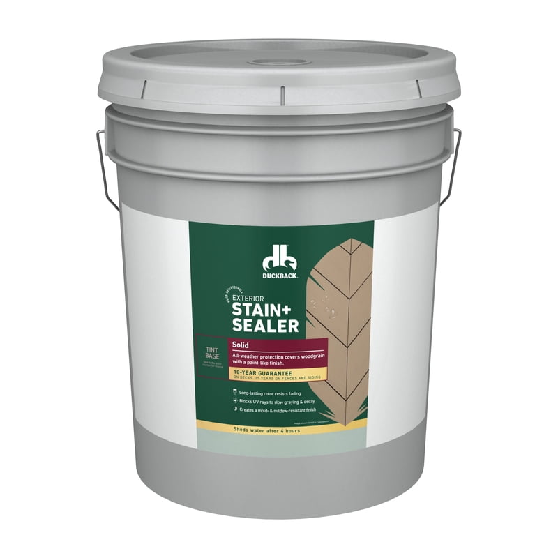 Duckback 5 gal Deck Wood Coating, Solid Stain Plus Sealer, Waterproof ...