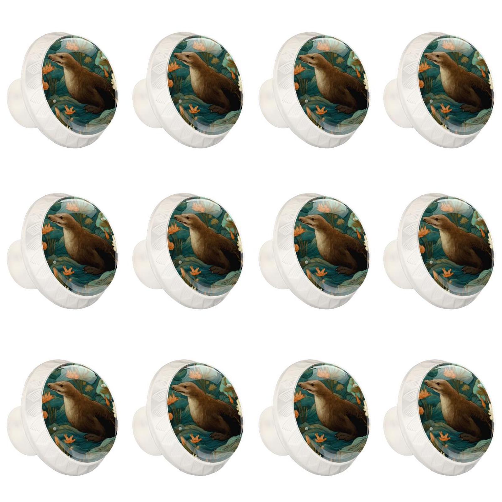Duckbill 12 Pcs White Round Drawer Pulls with Screws,ABS and Glass ...