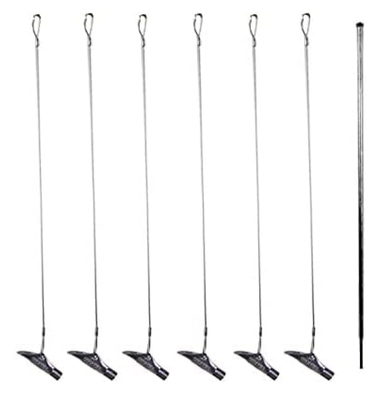 Duckbill Earth Anchors 6 Pack with Driver - 20'' Cable Stakes, 300lbs ...
