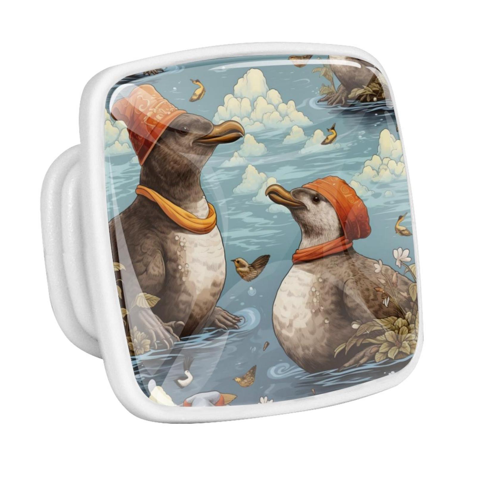 Duckbill Fluorescent Drawer Pulls with Screws Square 4-Pack Glow Dark ...