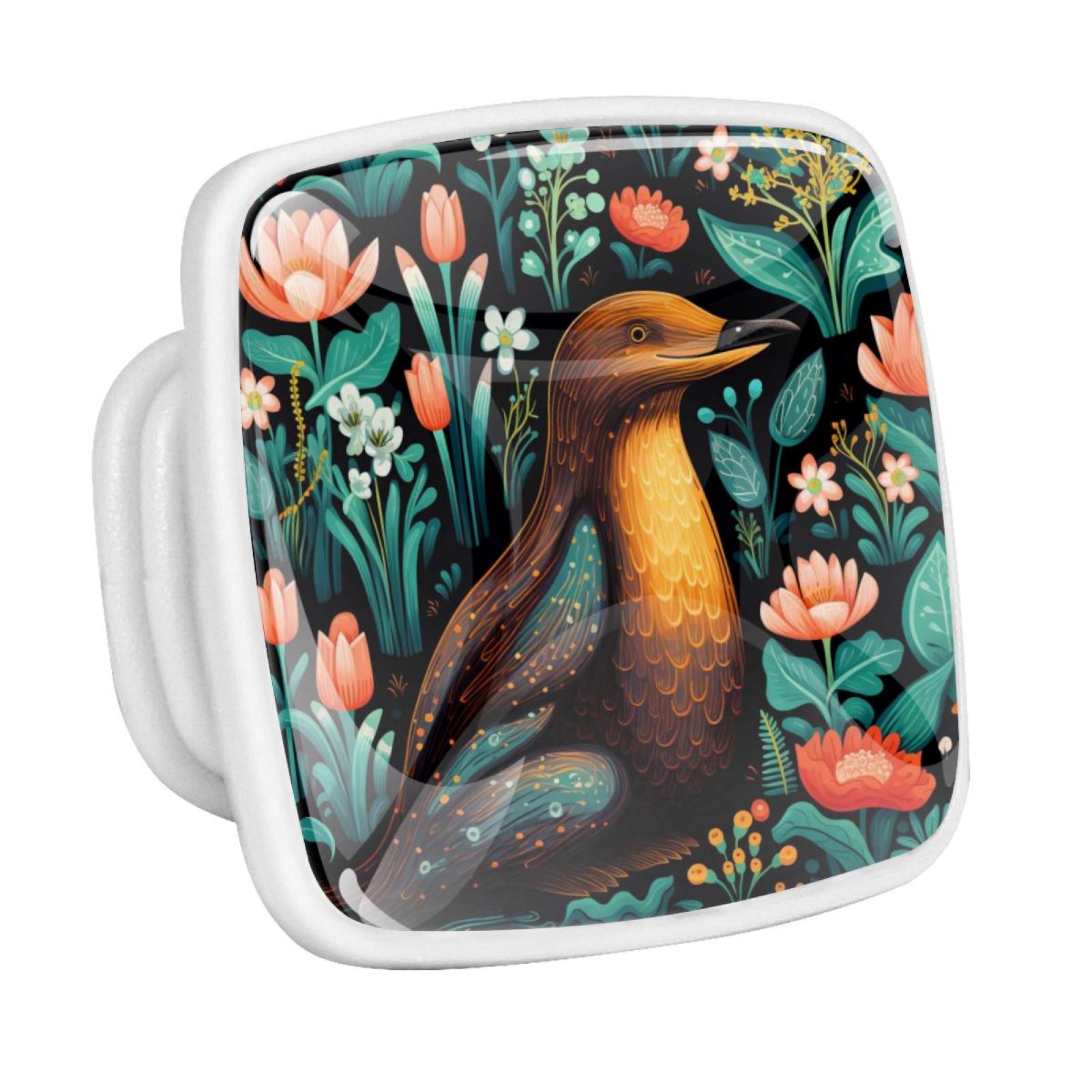 Duckbill Fluorescent Drawer Pulls with Screws Square 4-Pack Glow Dark ...