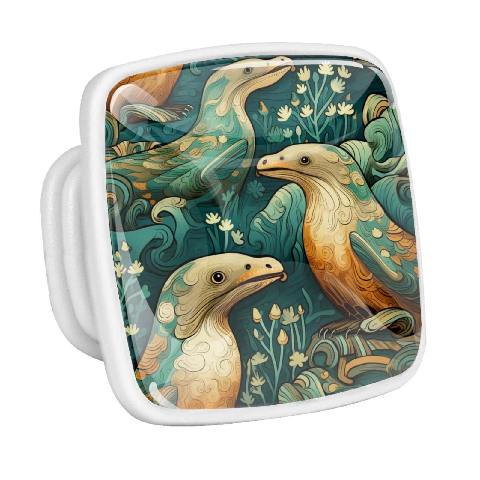 Duckbill Fluorescent Drawer Pulls with Screws Square 4-Pack Glow Dark ...