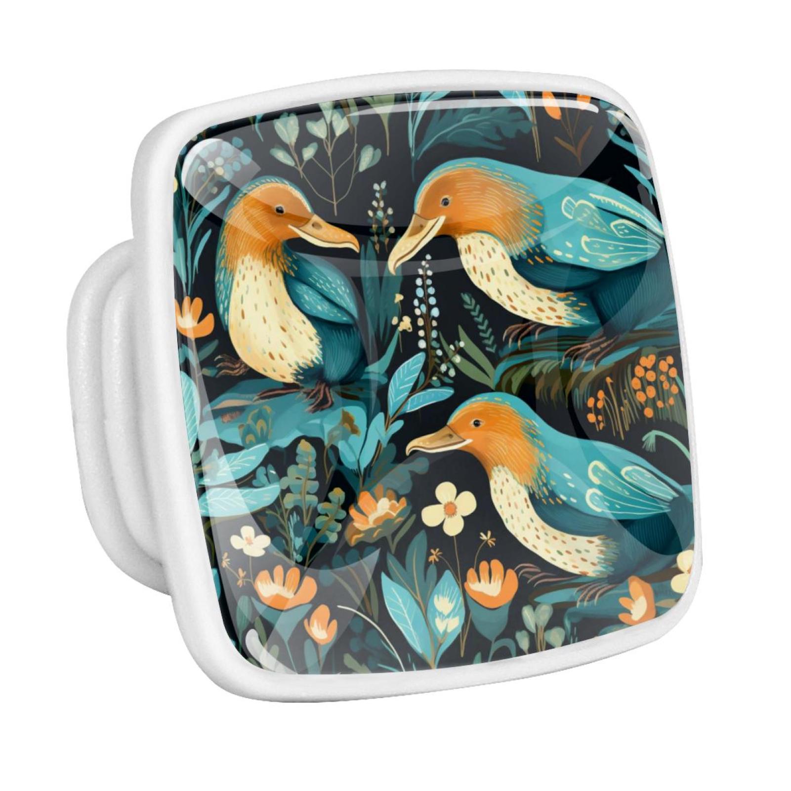 Duckbill Fluorescent Drawer Pulls with Screws Square 4-Pack Glow Dark ...